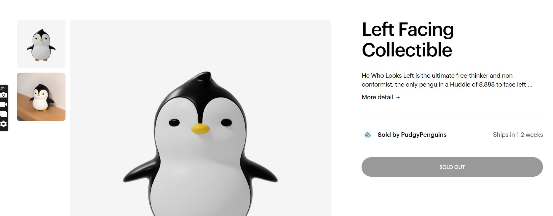 Introducing Pudgy Penguins NFT: Left Facing